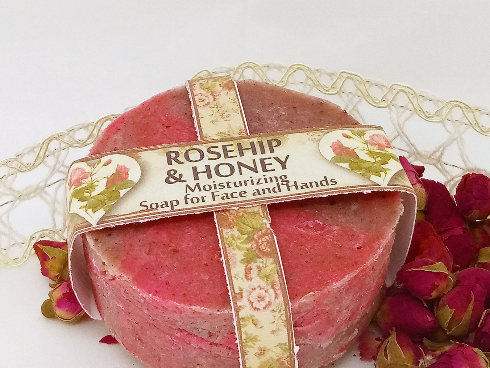Rose Soap With Rosehip & Honey Moisturizing Soap Face and - Etsy