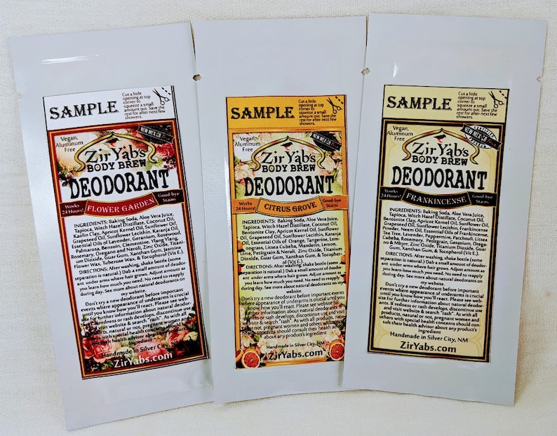 FREE Natural Deodorant Samples | Pack of Three - Etsy