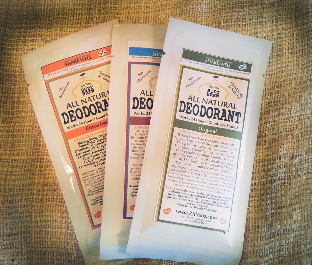 FREE Natural Deodorant Samples Pack of Three - Etsy