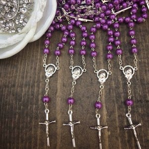 25 pcs Glass Pearl bead Rosaries/mini rosaries/First communion | Etsy