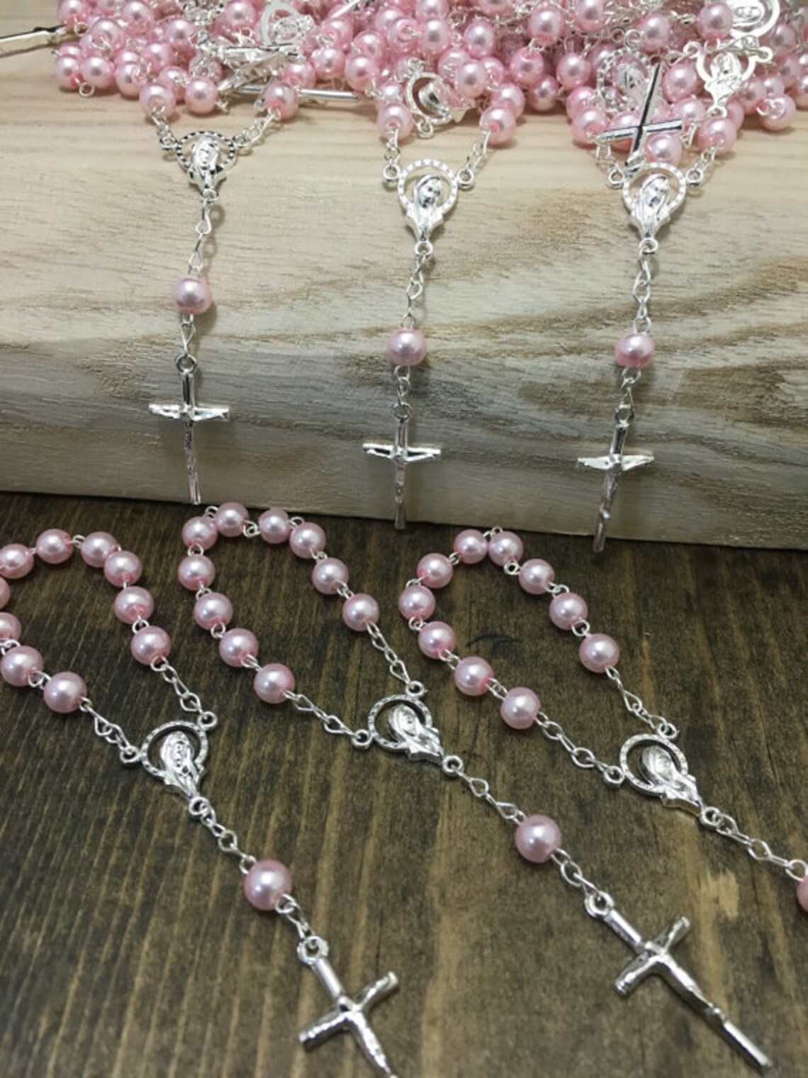 Mini Rosary 40 Pcs Glass Pearl Rosaries/mini - Etsy