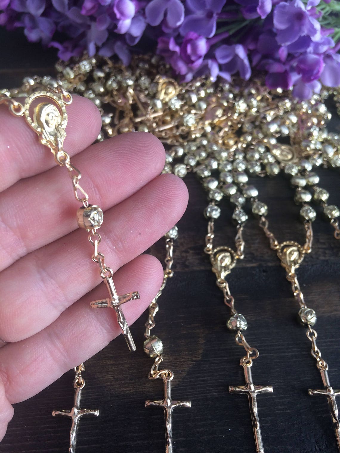 Rosary Mini 25 Pcs Mini Rosary Baptism Favors/decade - Etsy