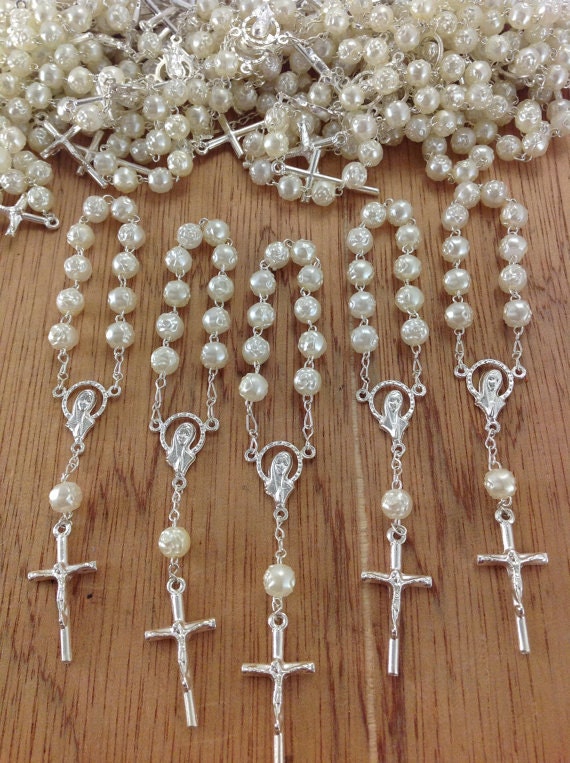 Rosary mini 25 pcs Mini Rosary Baptism Favors/Decade | Etsy