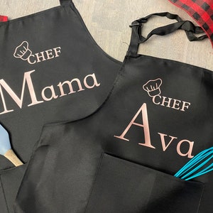 Personalized Mother and Daughter Apron Rose Gold, Personalized Apron ...