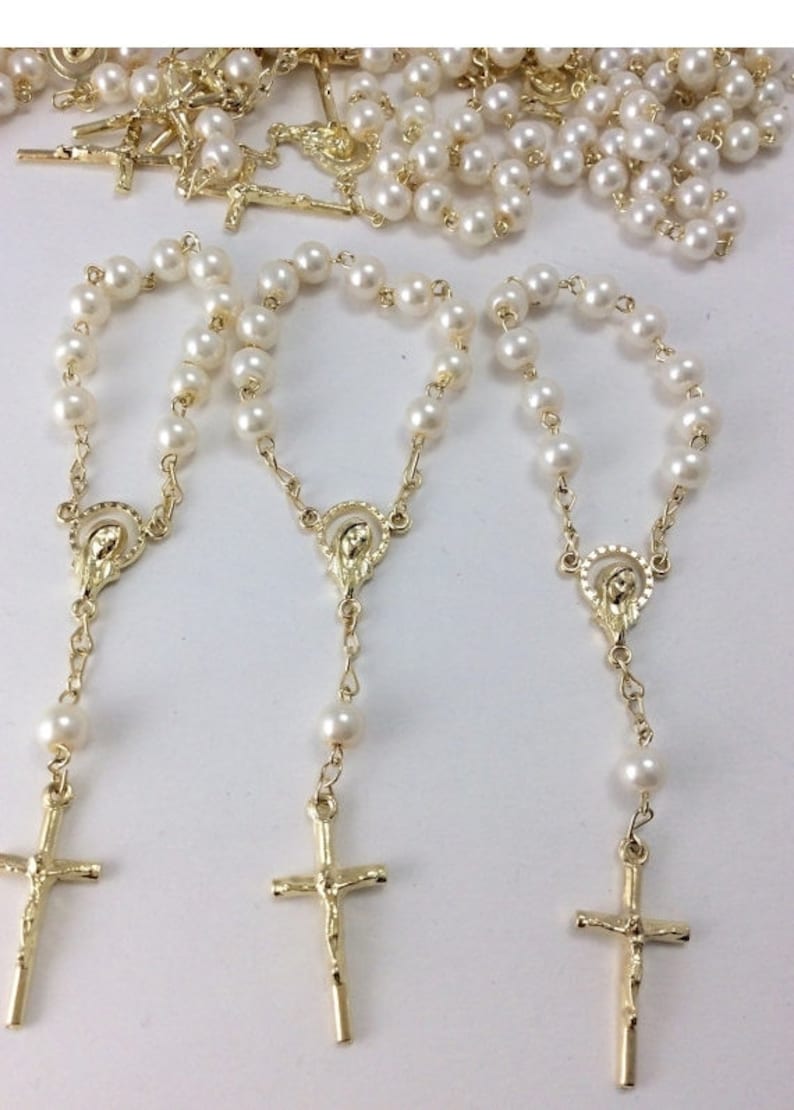 Mini Rosary 40 Pcs Glass Pearl Rosaries/mini - Etsy