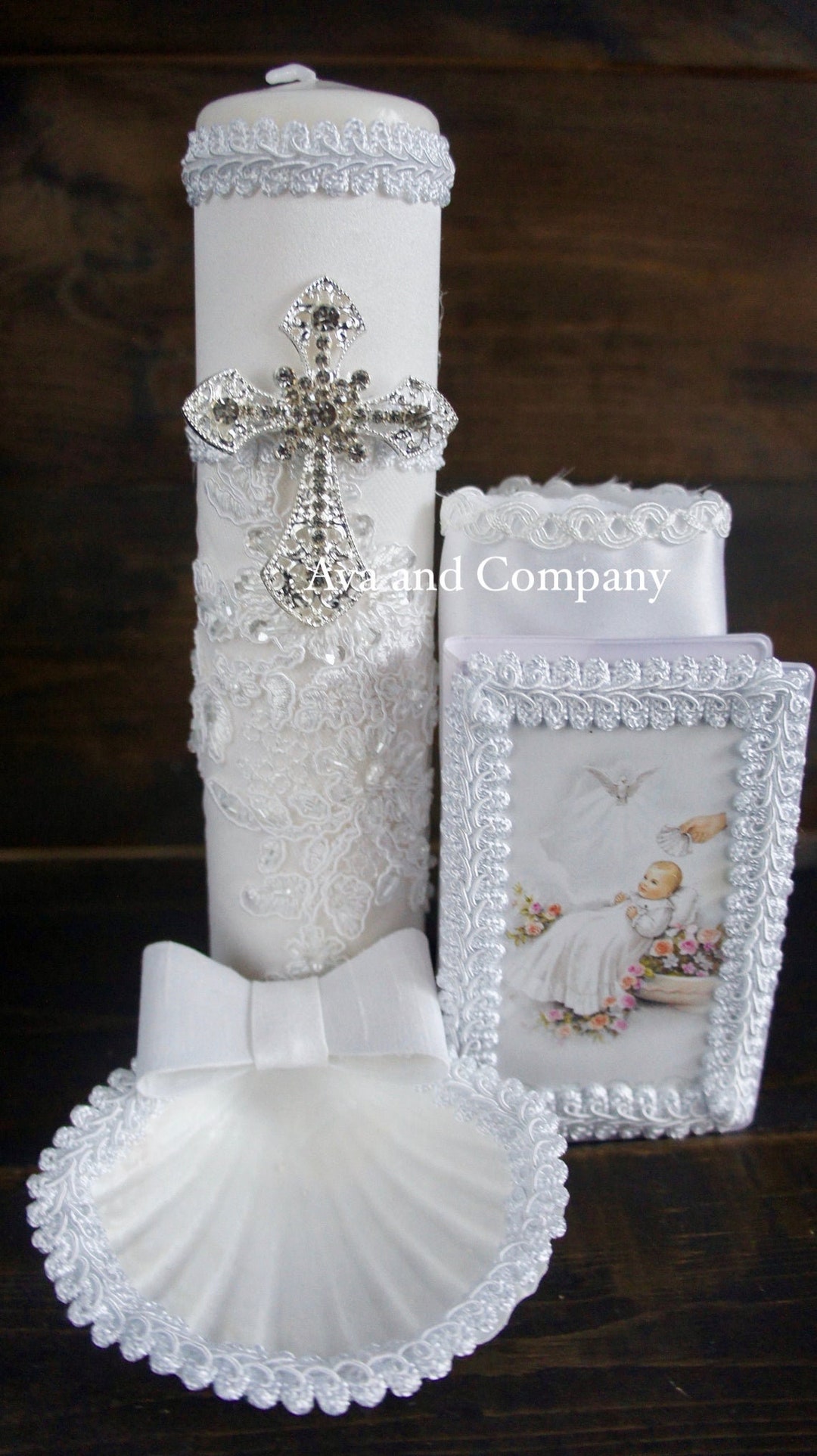 First Communion Candle Set, Baptism Candle Set, Baptism Gift Set ...