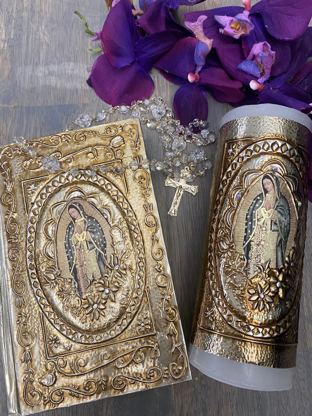 Quinceanera Gift, Wedding Bible/virgen De Guadalupe Repujado/embossed ...