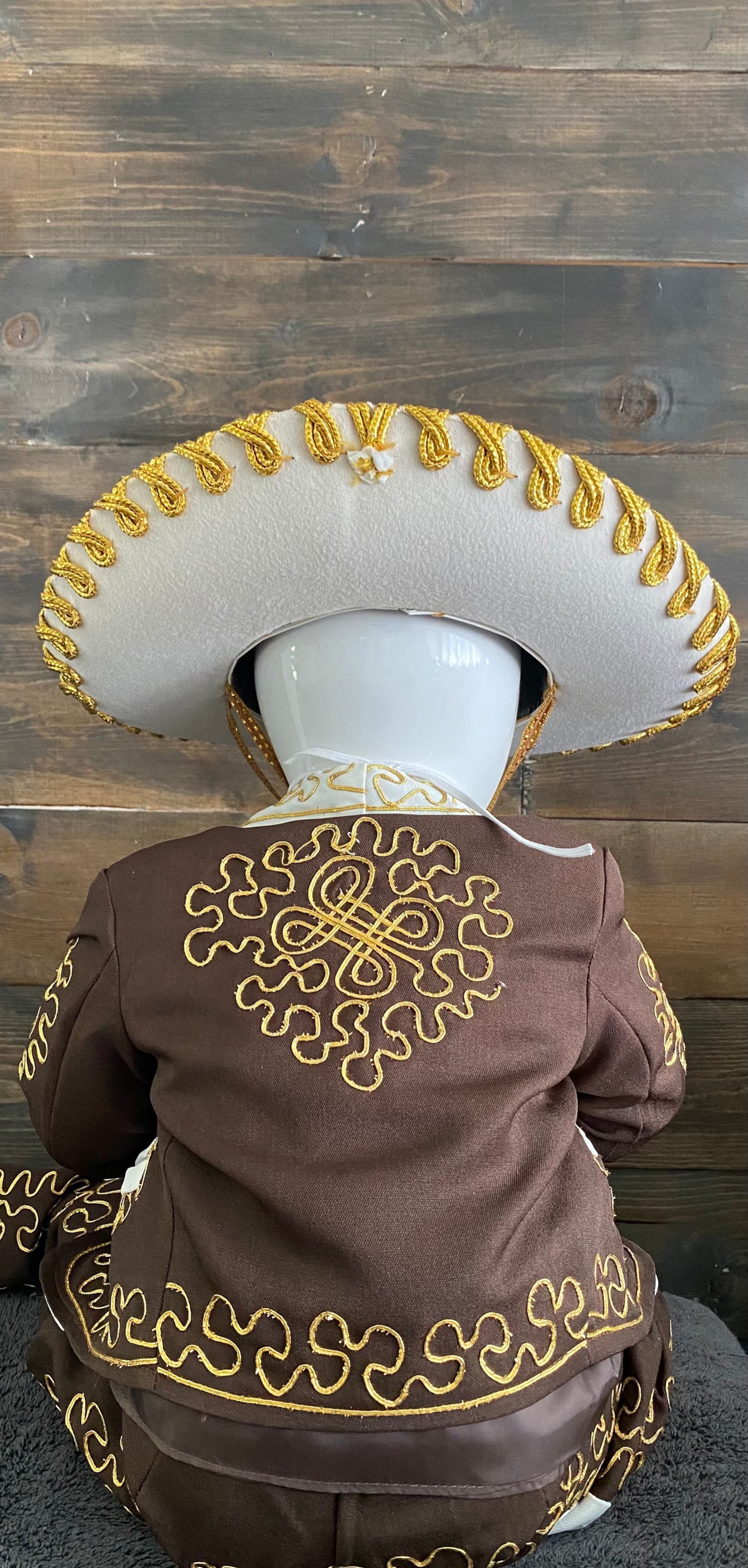 Brown ivory Baby Mariachi Boy Traje Charro café Embroidery | Etsy