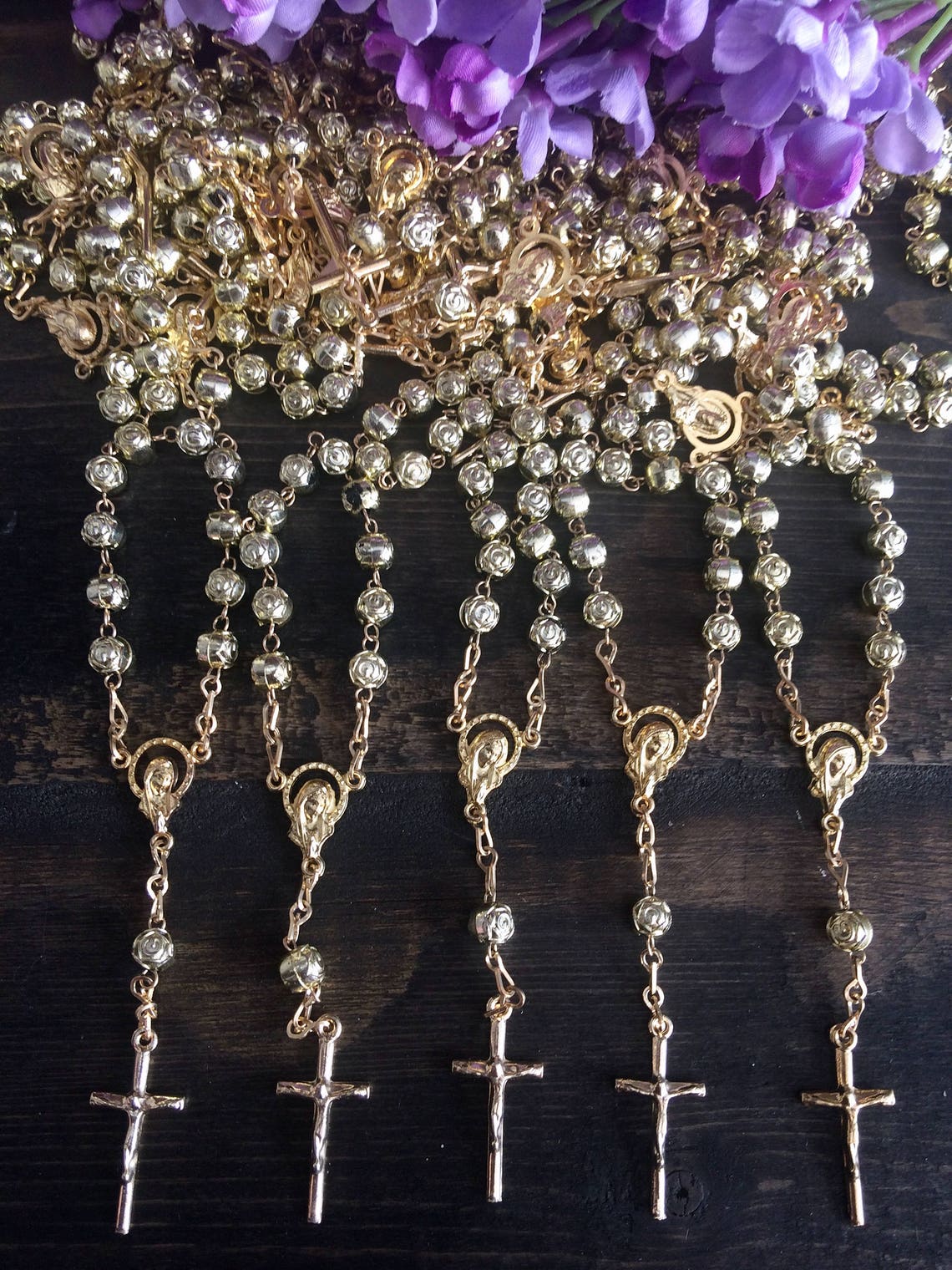 Rosary Mini 25 Pcs Mini Rosary Baptism Favors/decade - Etsy