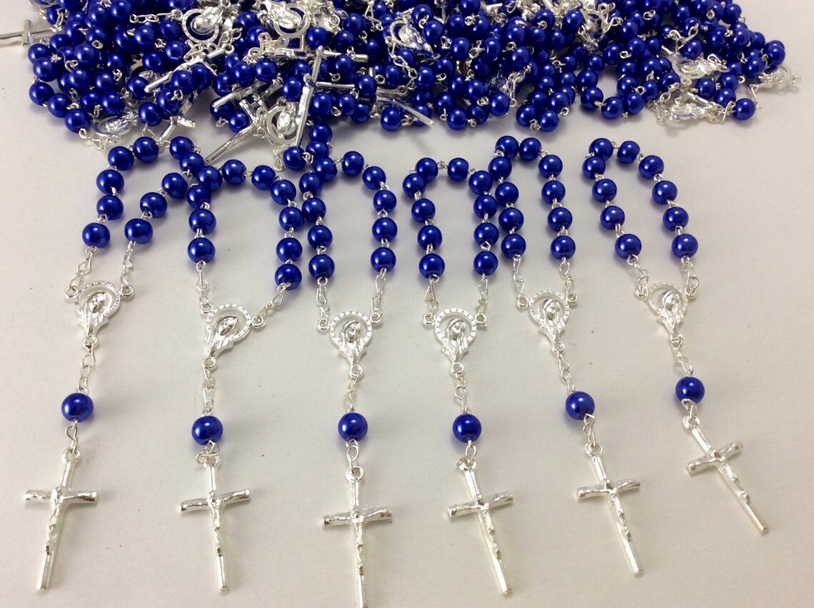 Mini Rosary 40 Pcs Glass Pearl Rosaries/mini - Etsy
