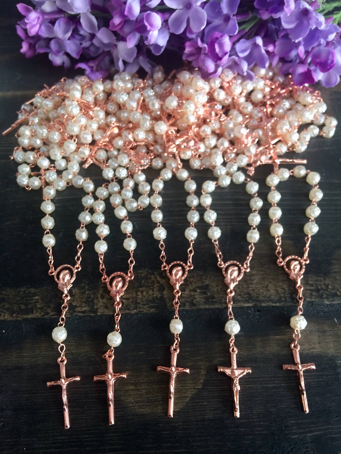 Rosary Mini 25 Pcs Mini Rosary Baptism Favors/decade - Etsy