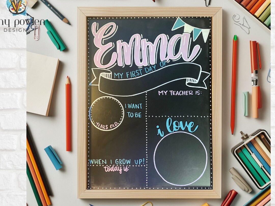 Hand-painted First Day of School Chalkboard Sign, Photo Prop (17x23) - Etsy