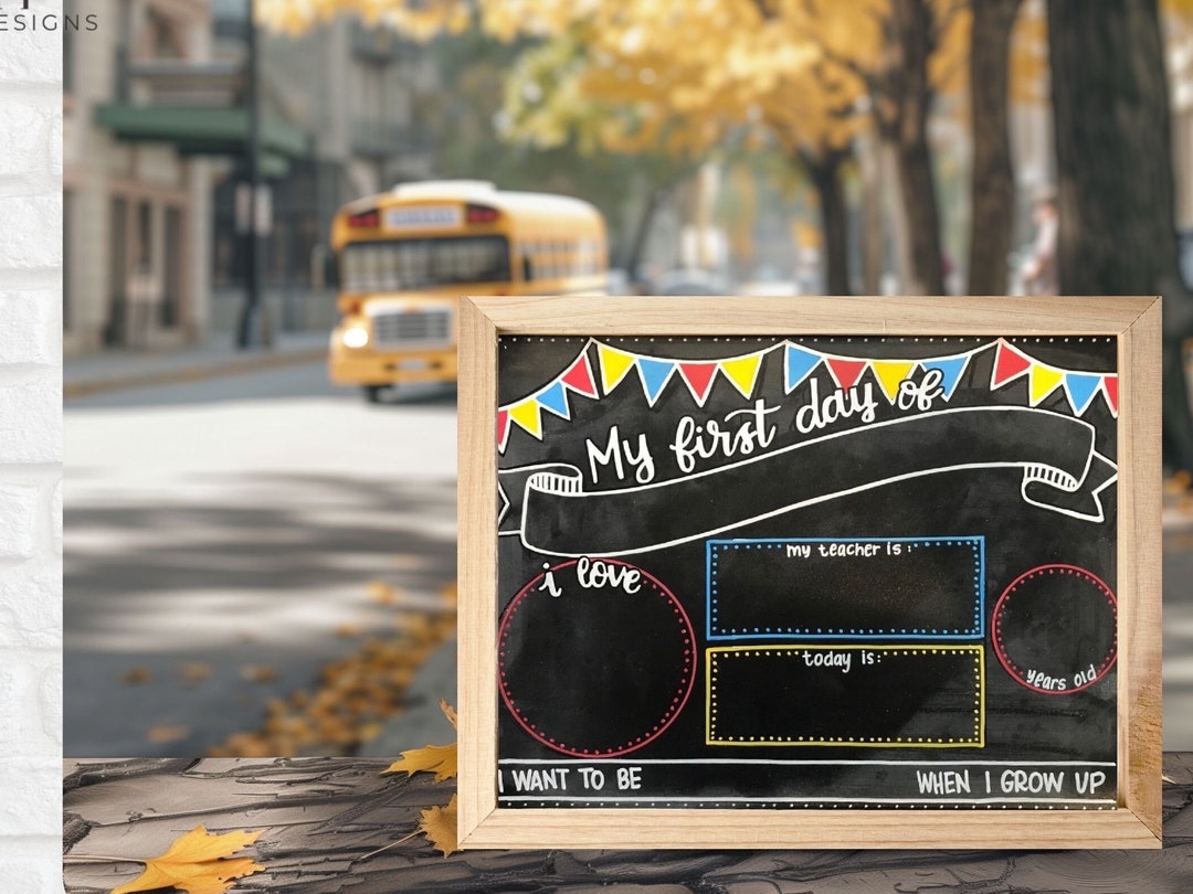 Reusable Hand-painted First Day of School Chalkboard/personalized Photo ...