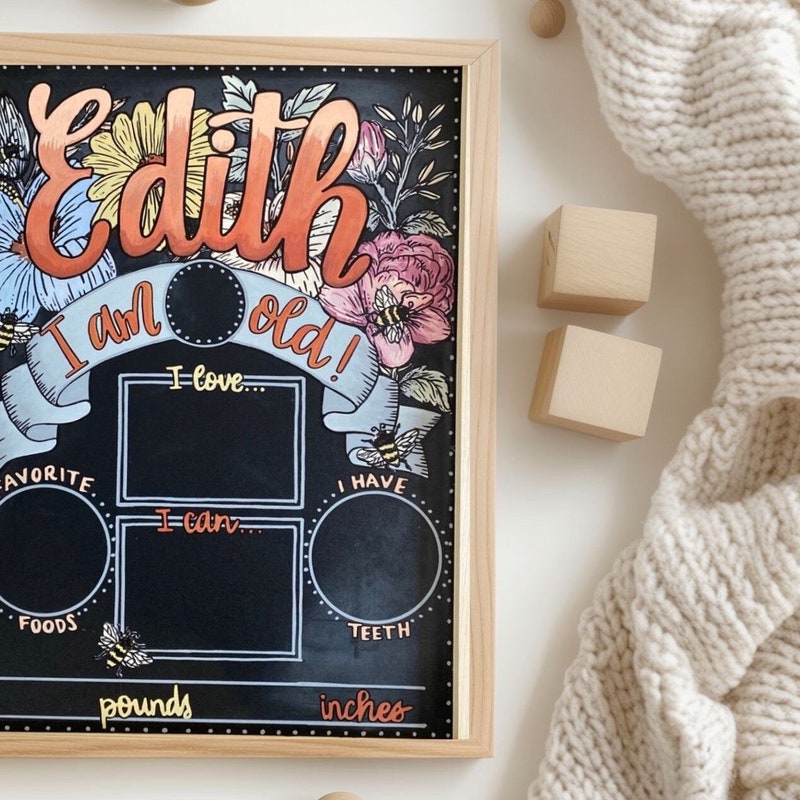 Chalkboard Flowers - Etsy