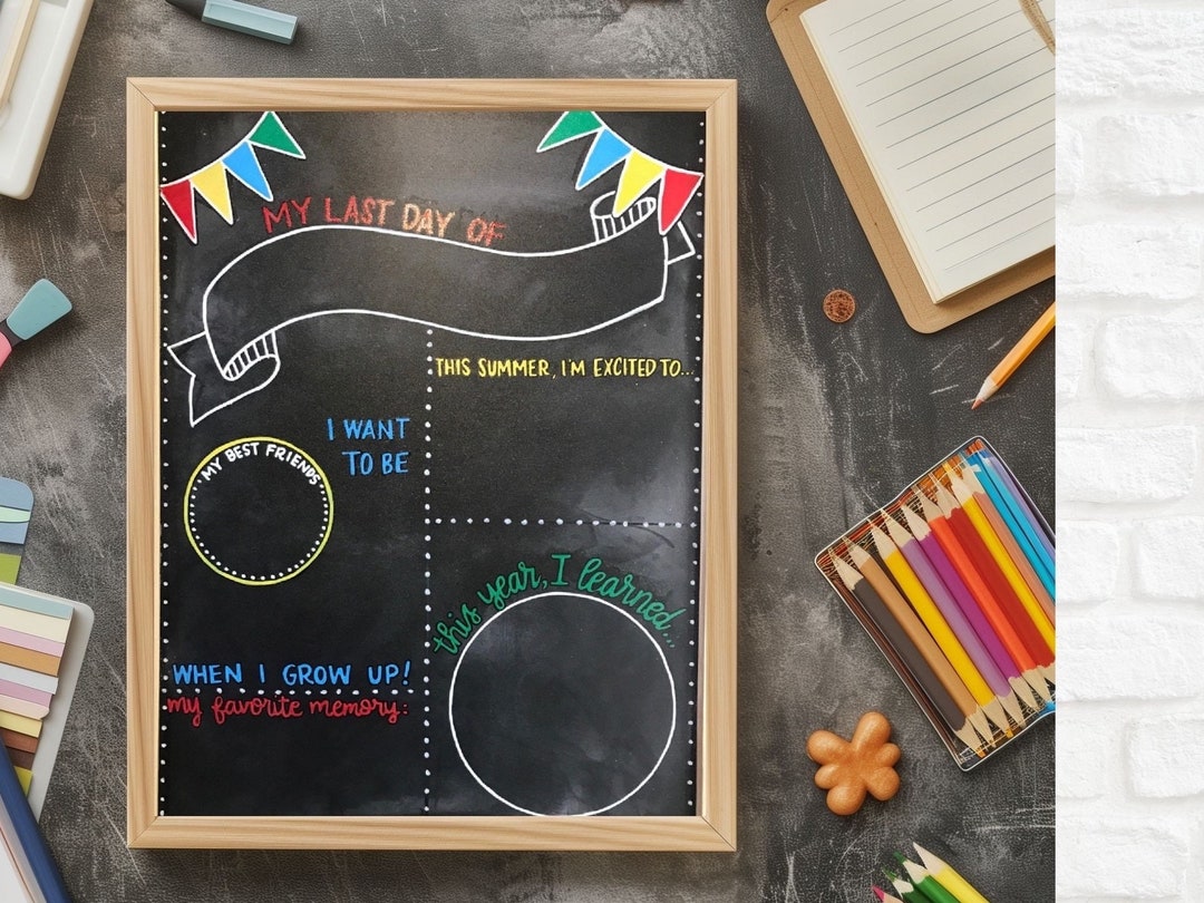17x23 Reusable First or Last Day of School Chalkboard Sign/personalized ...