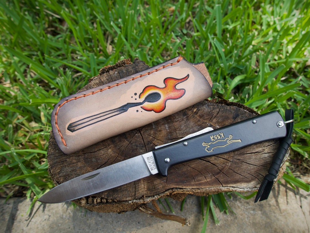 Matching Knife and Leather Sheath Set--match Tattoo Style--ready to ...