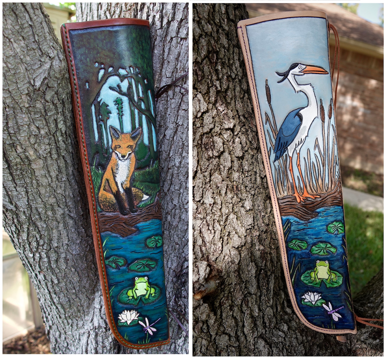 Custom Upright Bass Bow Quiver--hand Painted and Tooled - Etsy