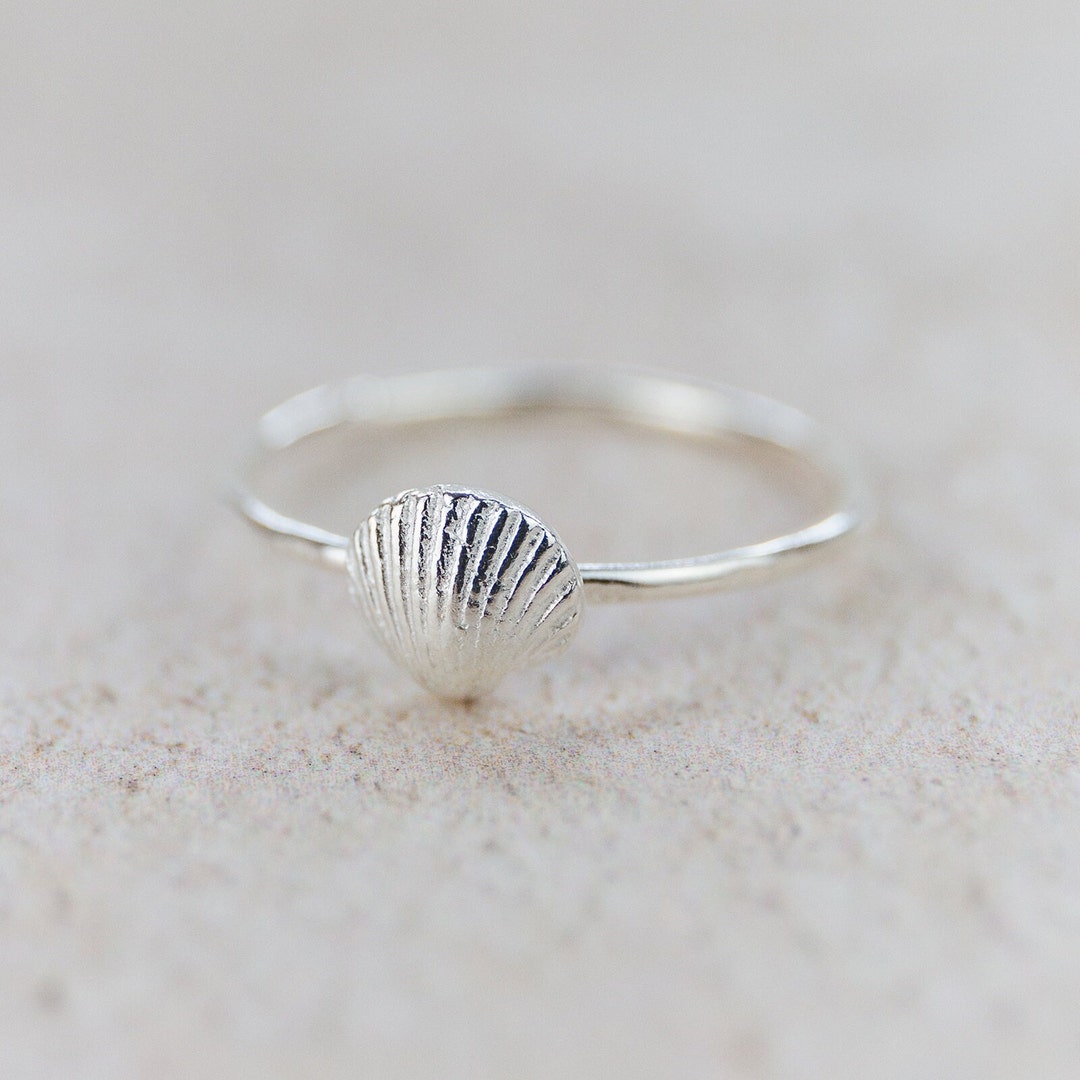 Sterling Silver Cornish Shell Ring - Etsy UK