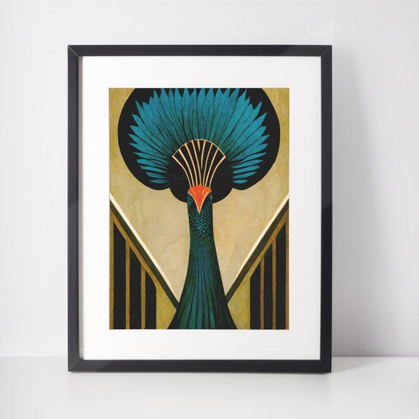 Art Deco Peacock - Etsy