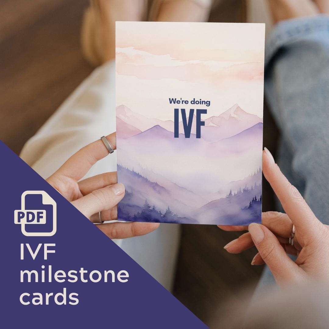IVF Milestone Cards Printable PDF for Fertility Treatment, Digital ...