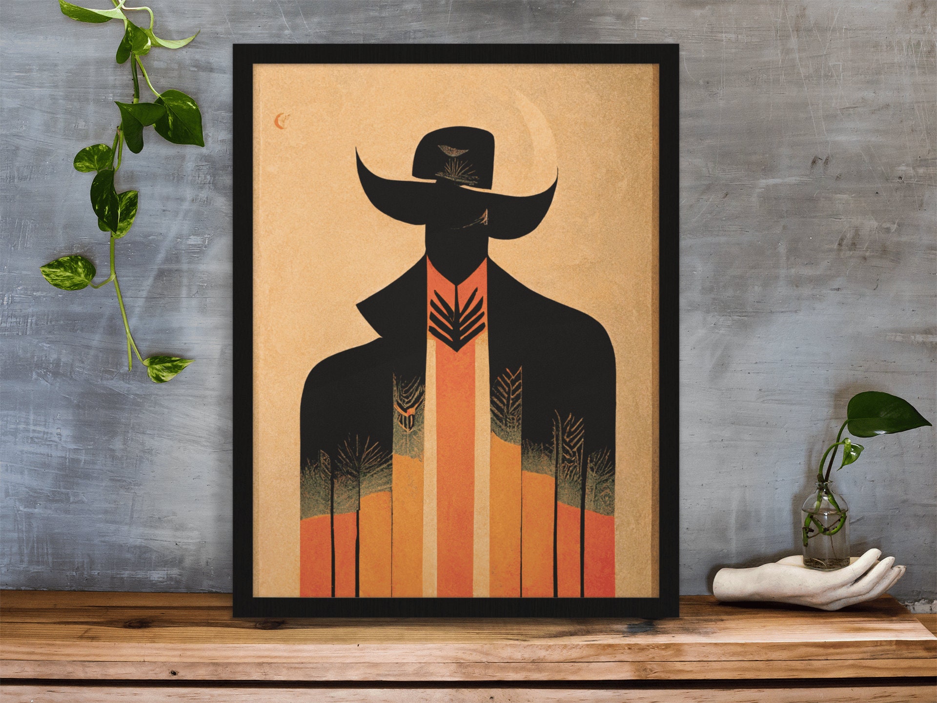 Cowboy Posters Art Deco Digital Download, Cowboy Hats, Cowboy Christmas ...