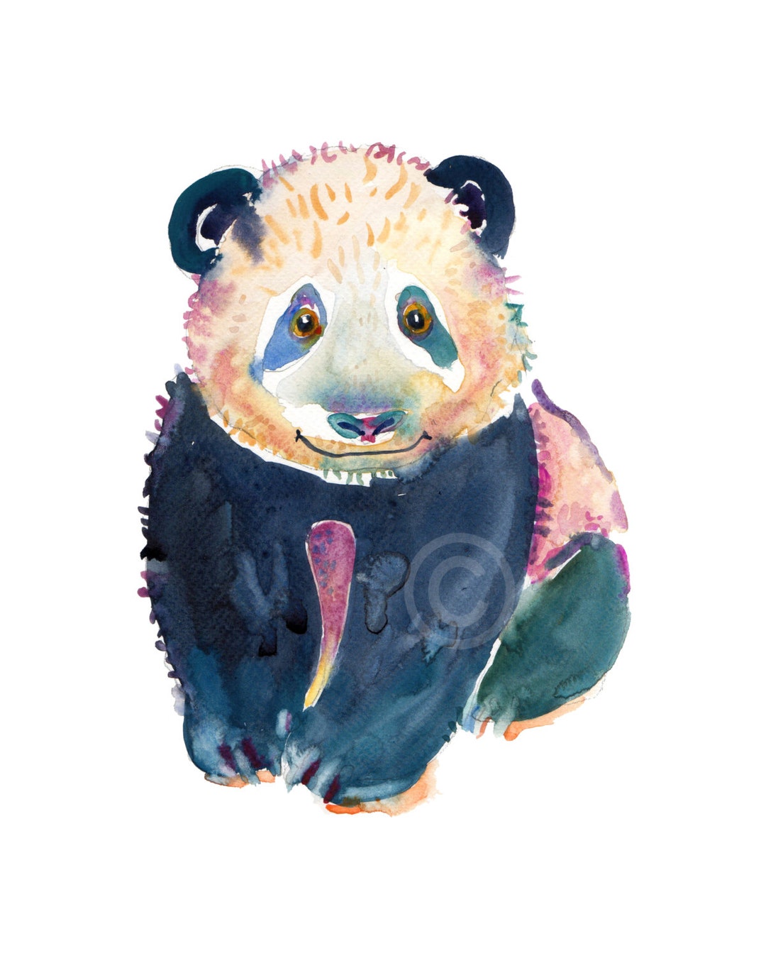 Panda Cub - Watercolor Painting - Animal Art - Art Print - Children's ...