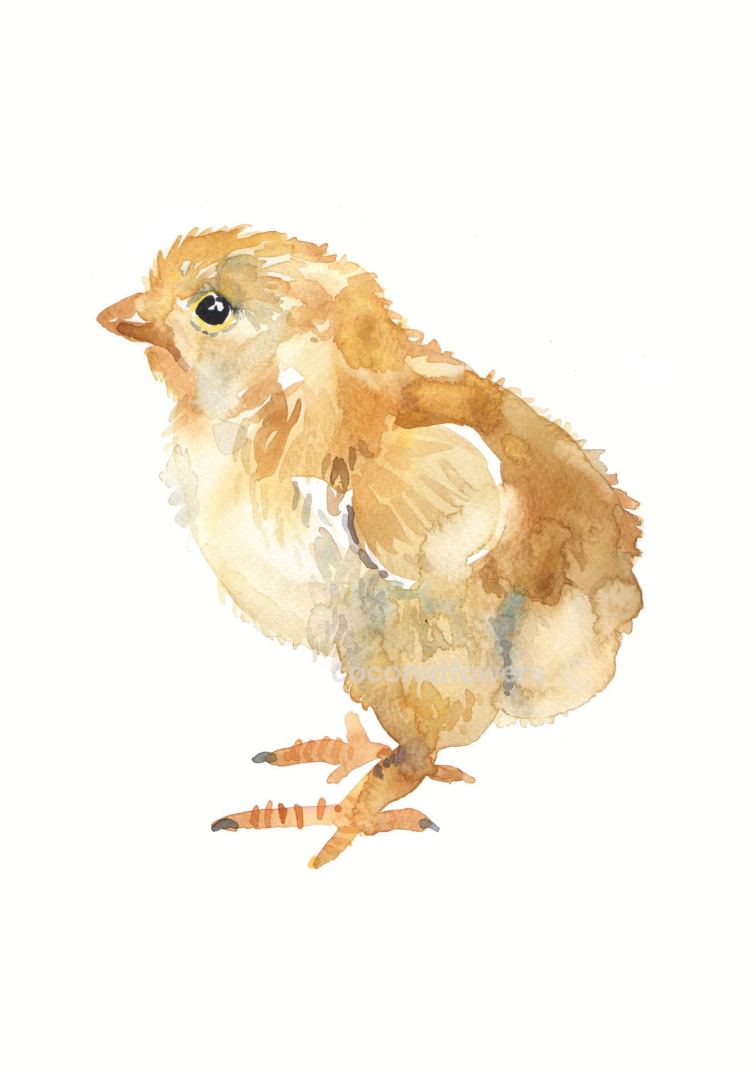Chick Baby Watercolor Painting Animal Art Size | Etsy