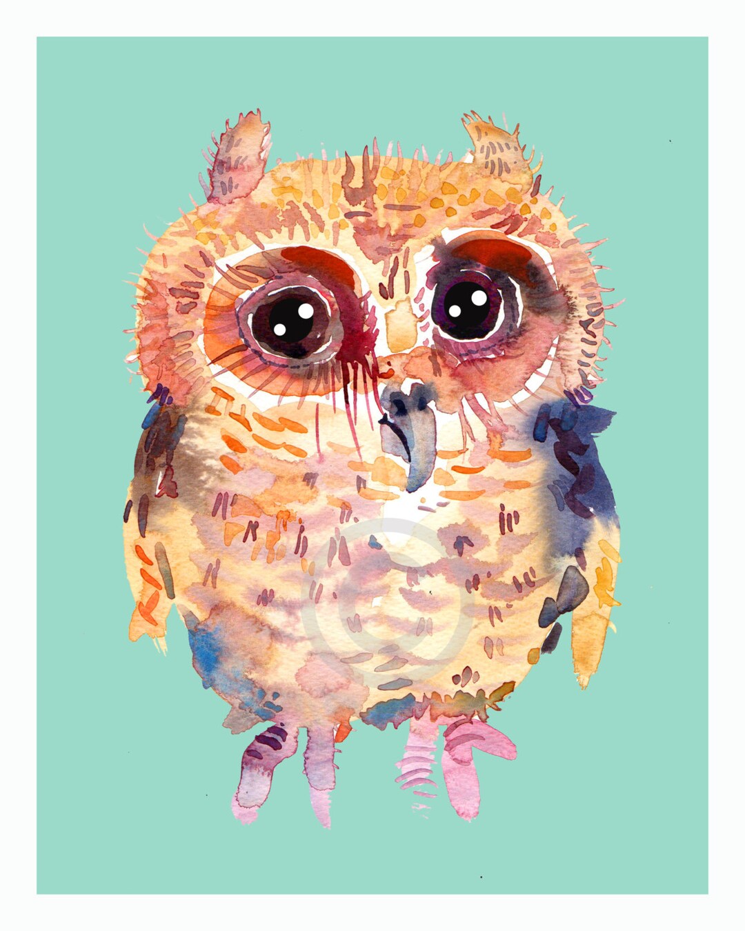 Baby Owl 4 Art Print - Size 8x10in - Animal Watercolor Painting ...