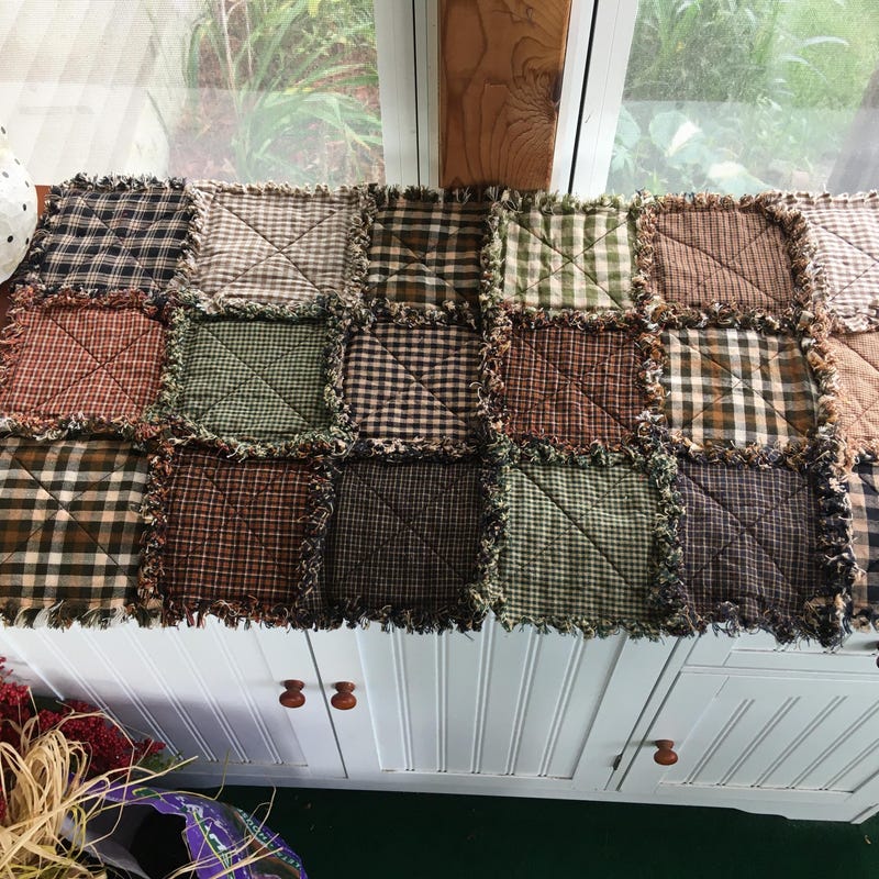 Primitive Rag Quilt - Etsy