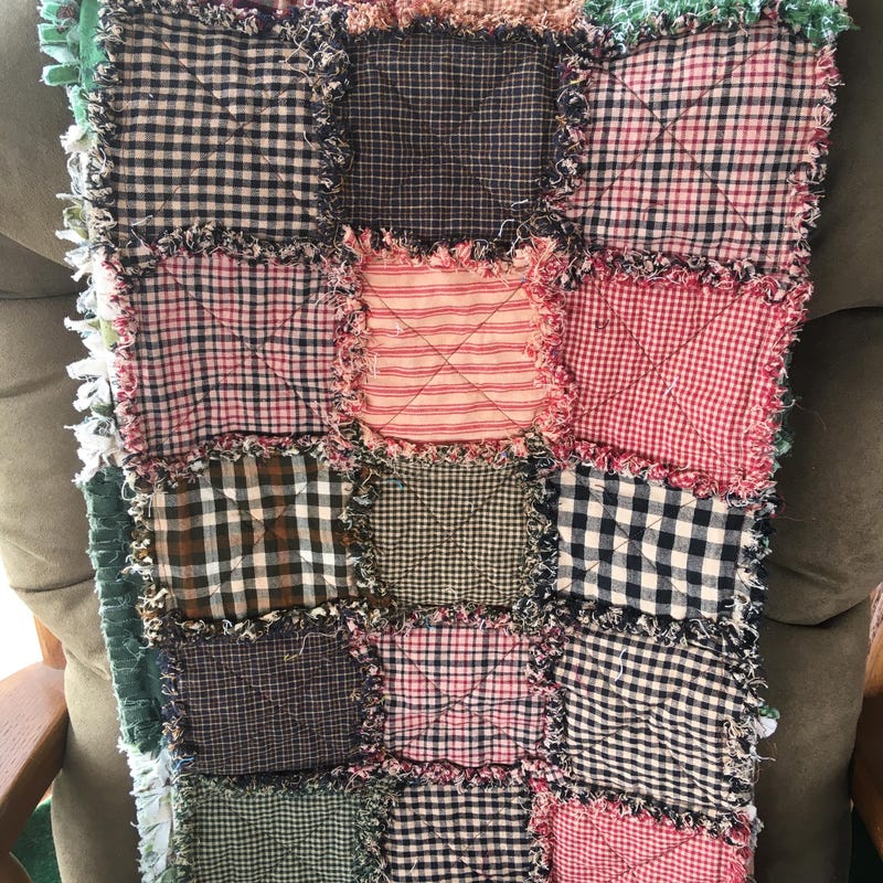 Primitive Rag Quilt - Etsy