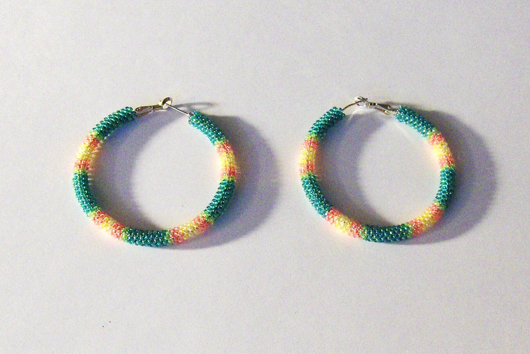 Hoop Earrings - Beaded Hoops - Hoops - Jewelry - Earrings - Seed Bead ...
