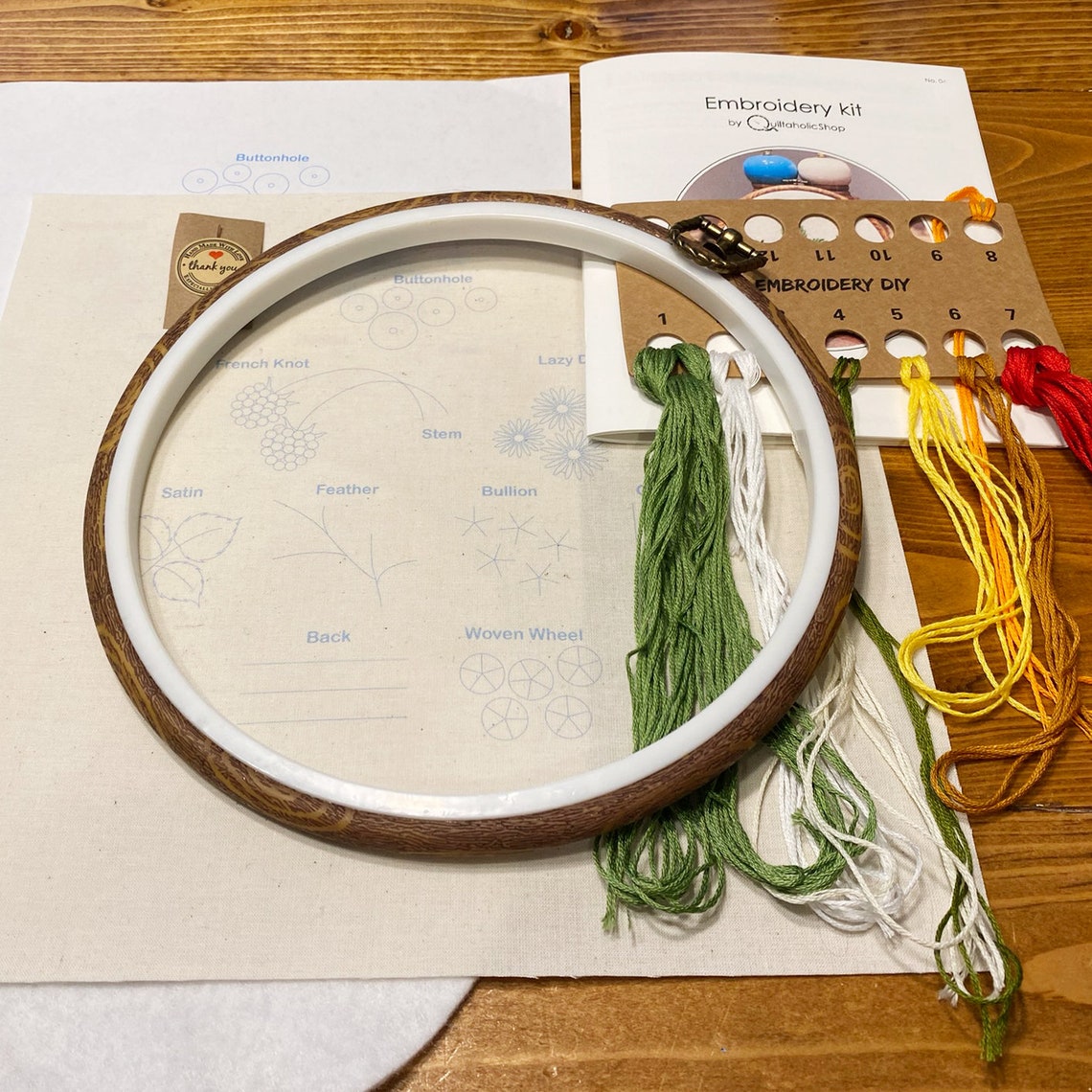 Beginner Embroidery Stitch Kit-learn 10 Different - Etsy