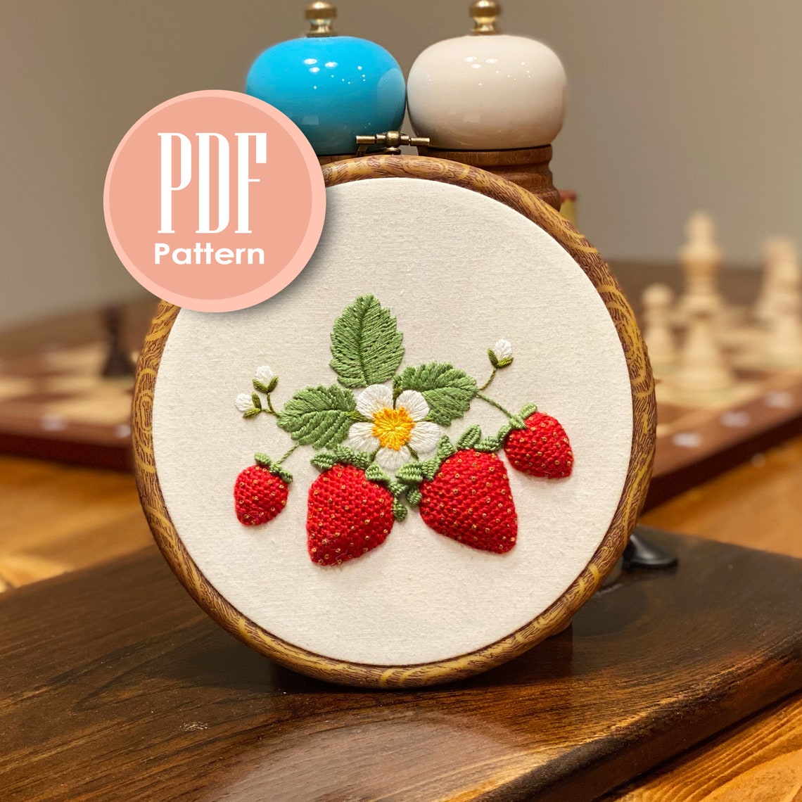 Instant Download Embroidery PDF - Strawberry Hand Embroidery Pattern ...