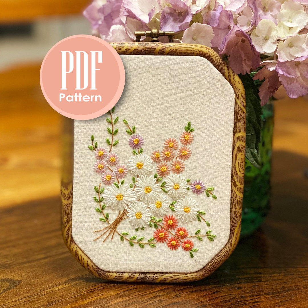 Instant Download Embroidery PDF - Flower Pattern Hand Embroidery for ...