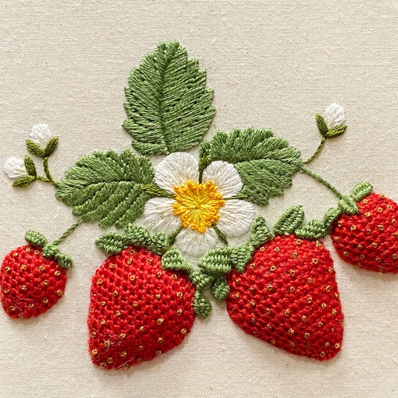 Instant Download Embroidery PDF - Strawberry Hand Embroidery Pattern ...
