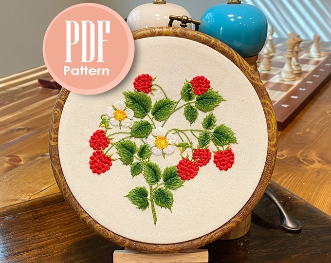Instant Download Embroidery PDF Raspberry Hand Embroidery - Etsy