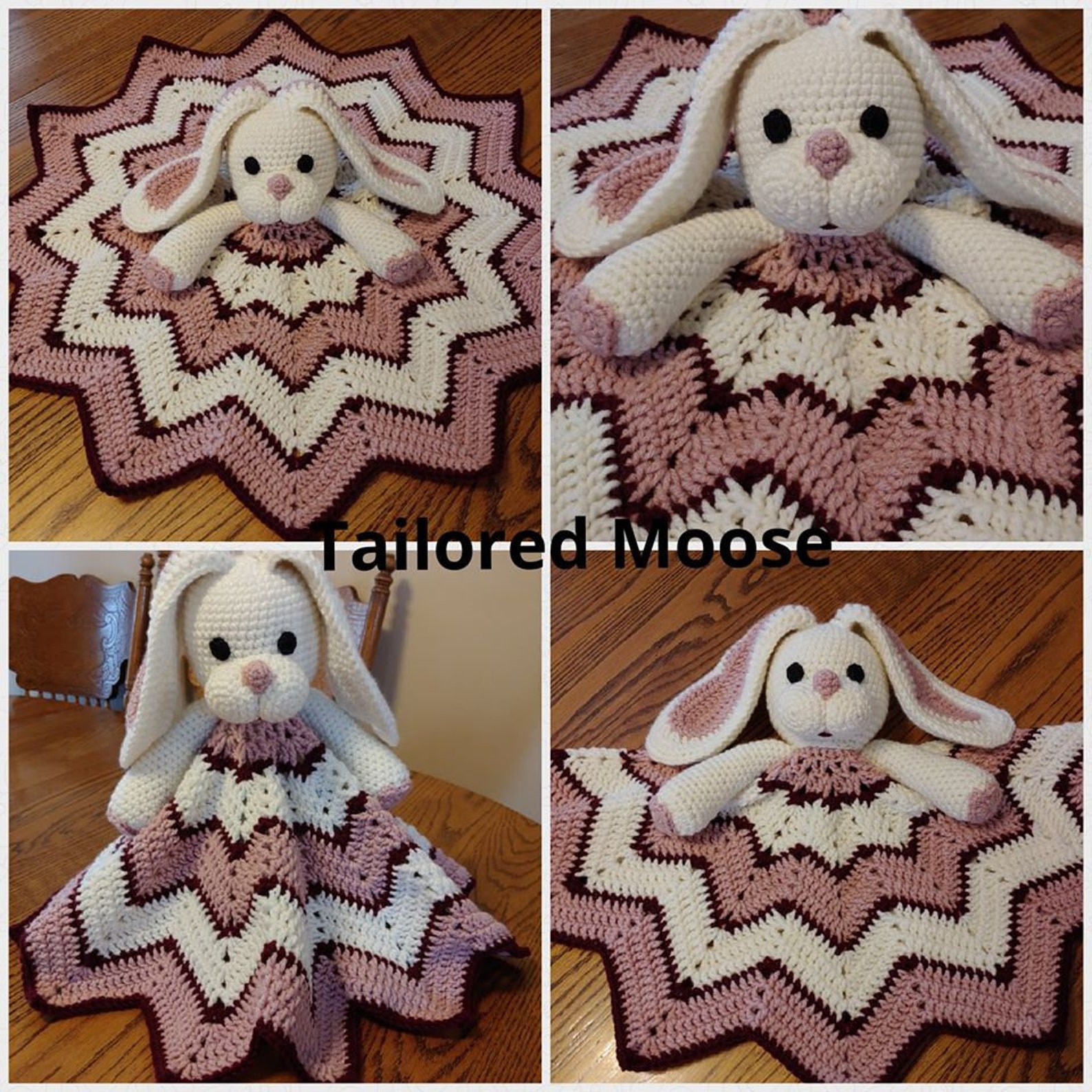 Crochet pattern bunny snuggly lovey blanket - Etsy 日本