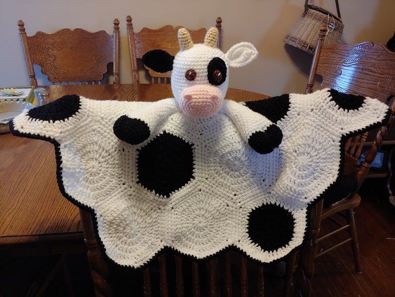 Cow Snuggly, Lovey, Baby Blanket, Pattern, Crochet - Etsy