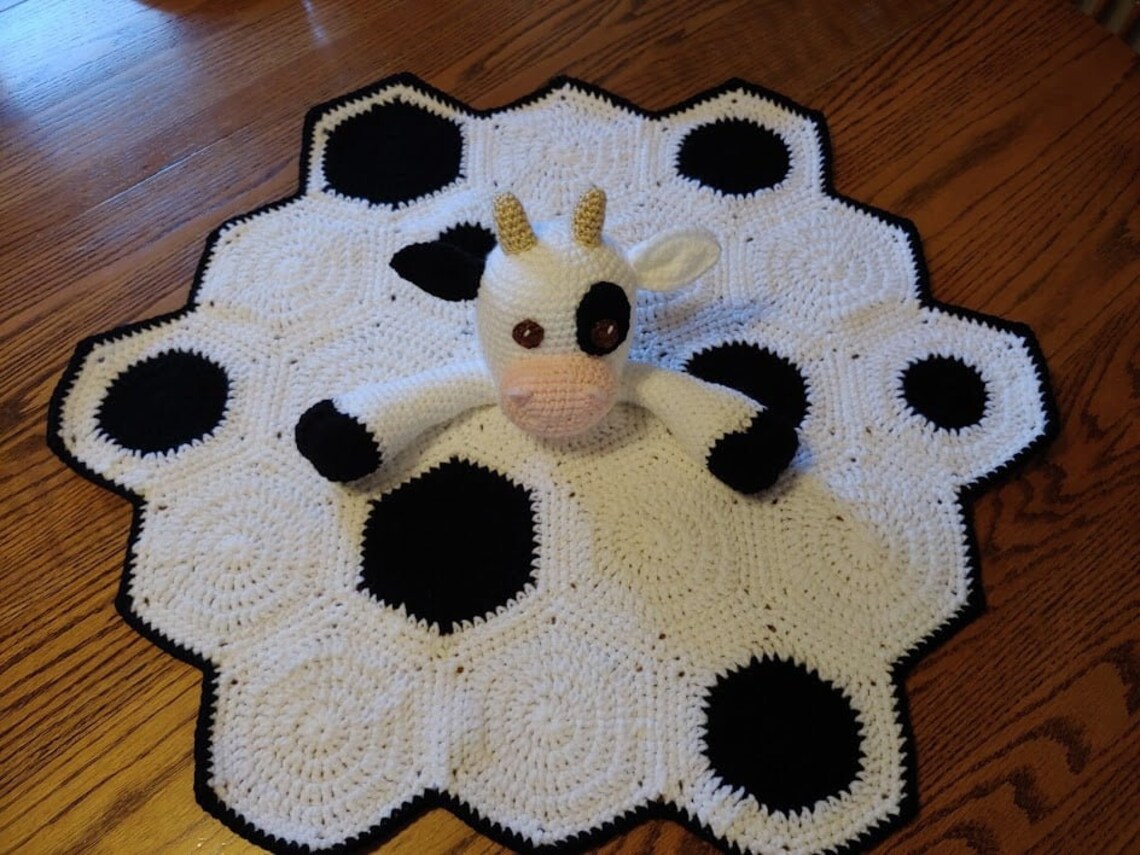 Cow Snuggly, Lovey, Baby Blanket, Pattern, Crochet - Etsy