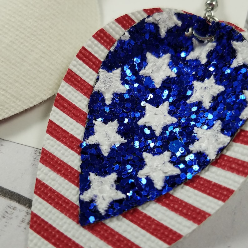 Glitter Stars and Stripes Patriotic Layered Pinched Leaf Petal - Etsy