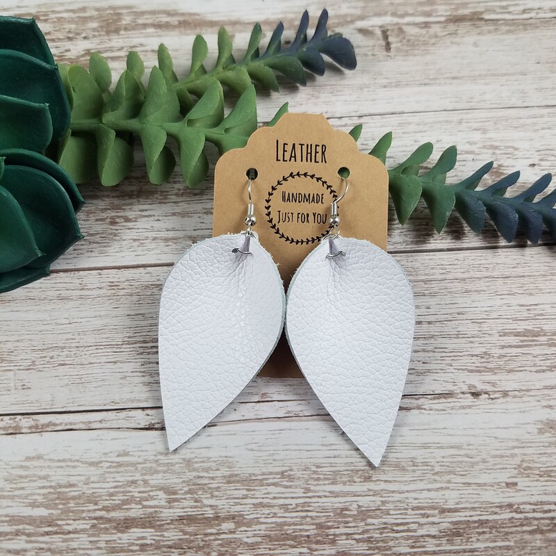 Leather Earrings - Etsy