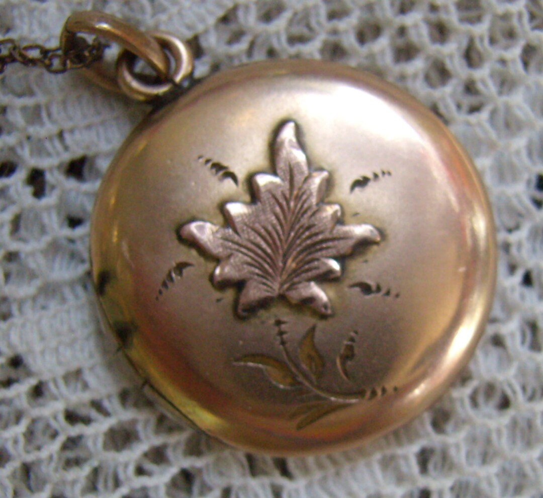 Reserved Sale...victorian SKM Round Gold Filled Locket/necklace ...