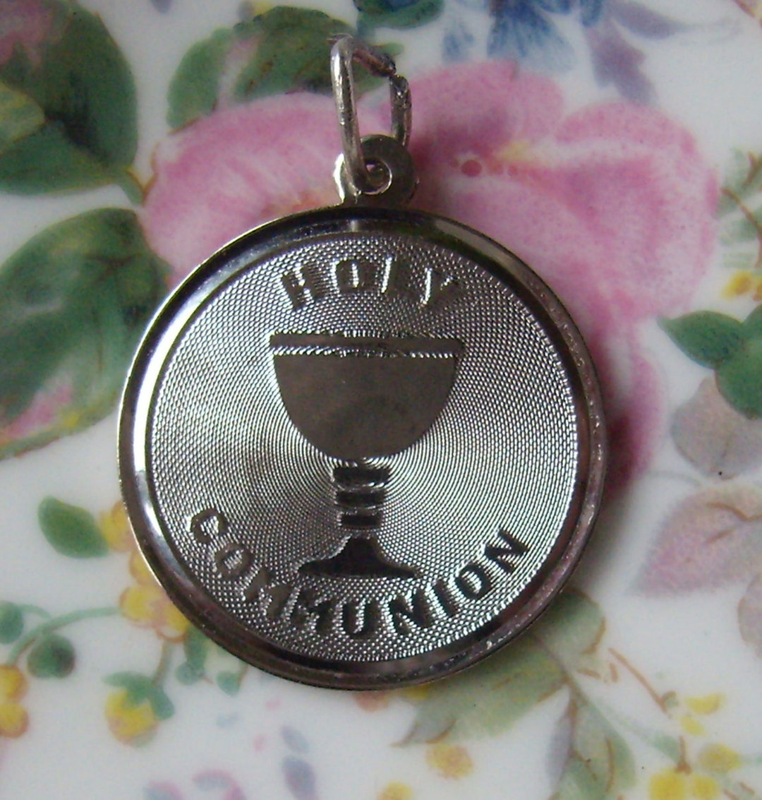 Vintage Sterling Silver holy Communion Charm... Religious Charm...gift ...