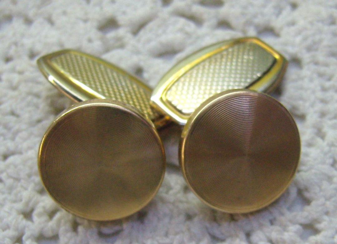 Vintage Art Deco "retractable Chain" Cufflinks...double Ended ...