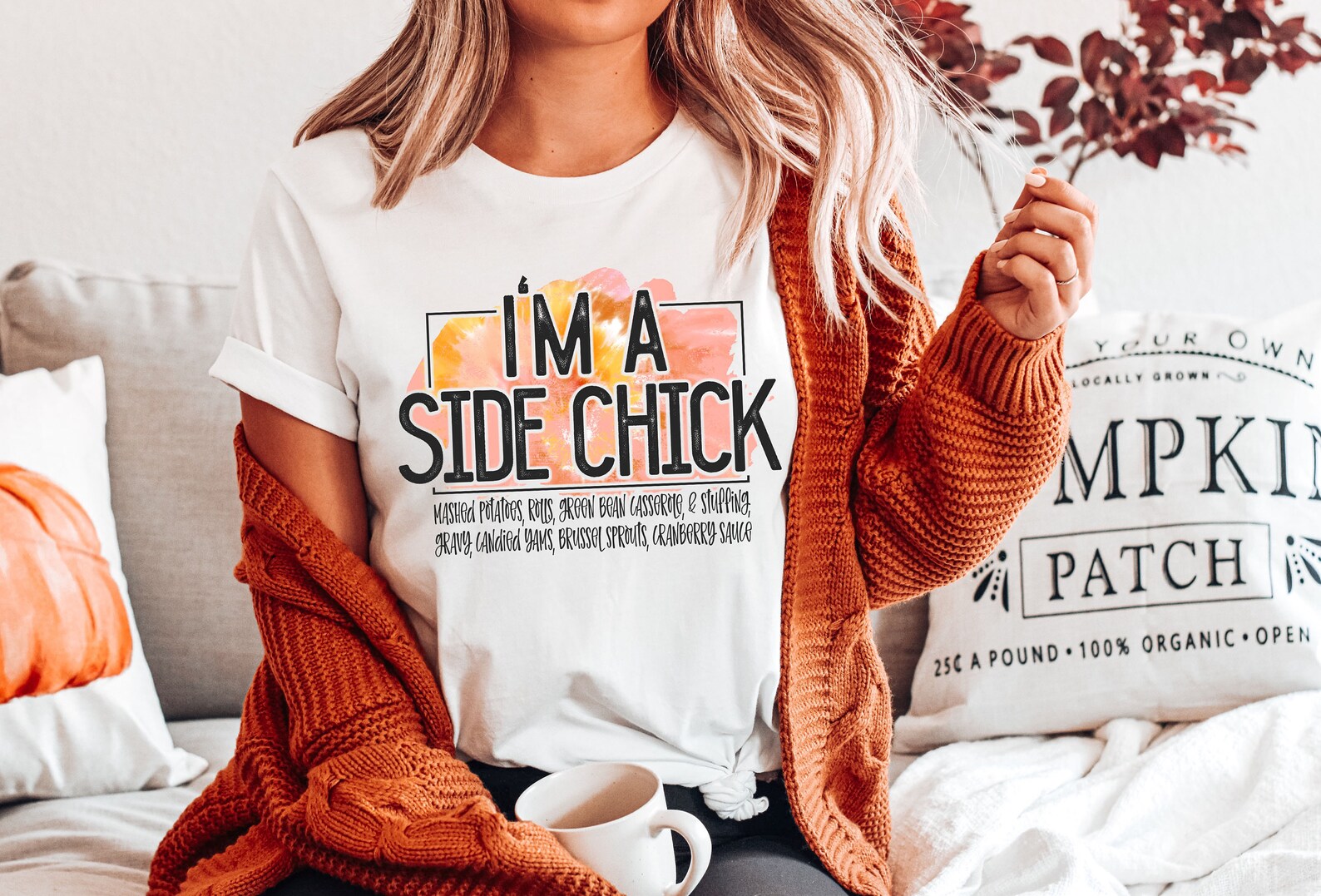 I'm a Side Chick Shirt Thanksgiving Shirt Fall T-shirt - Etsy