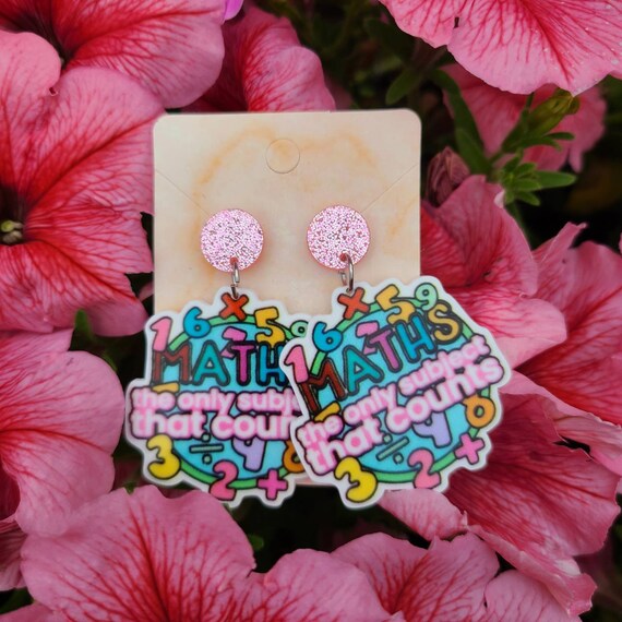 Math Teacher Earrings / Teacher Appreciation / Teacher Gift / - Etsy