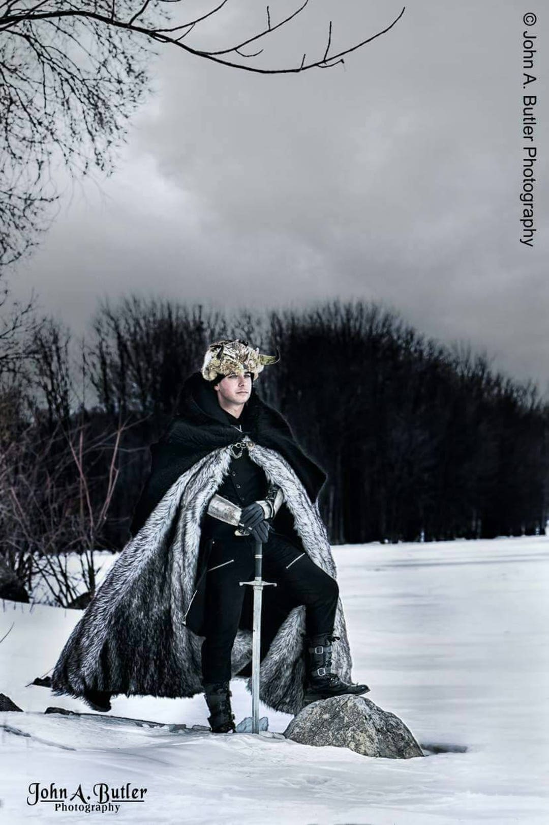 Fur Coat Wolf Fur Pelt Men's Women's Cloak Festival Outfit Game of ...