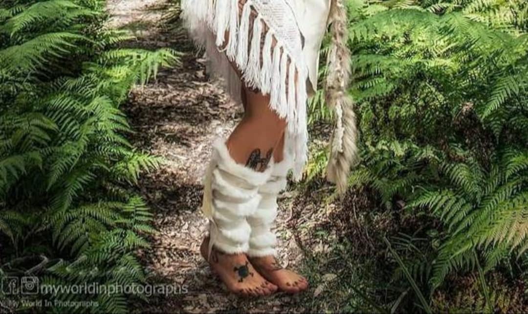 Fur Leg Warmers Viking Leg Wraps Leather Cuffs Warrior Costume - Etsy