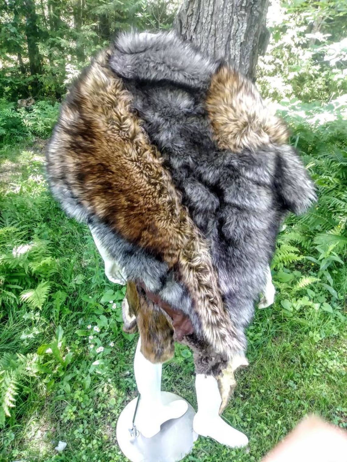 Fur Mantle Shoulder Mantle Viking Game of Thrones Shrug Cloak Faux Fur ...