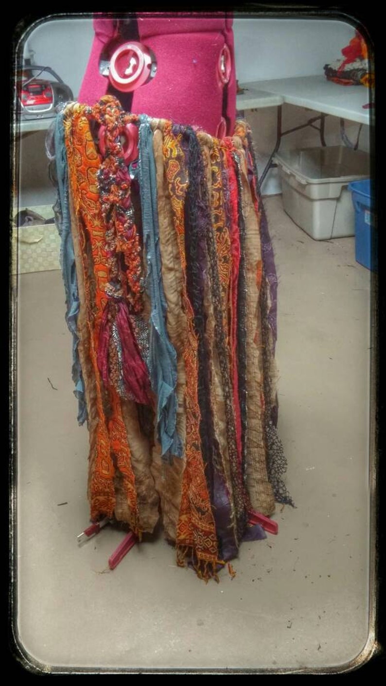 Rag Skirt, Festival Wear, Bohemian, Broom, Upcycled Clothing, Gypsy ...